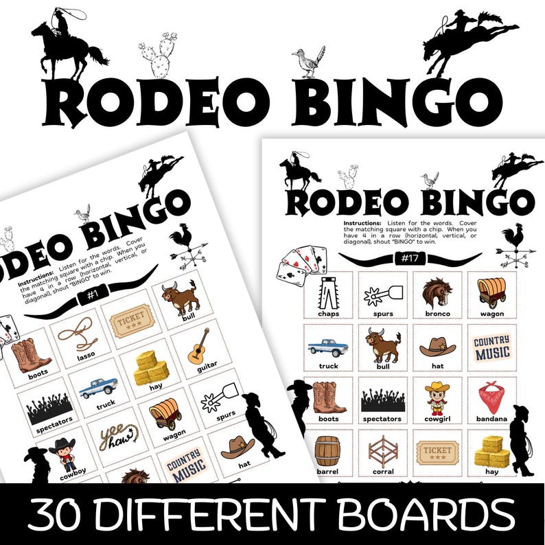 Rodeo Bingo | Texas Culture Game | Printable Classroom & Family ...