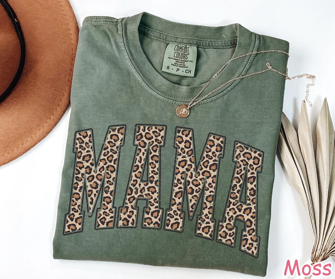 Comfort Colors® Retro Leopard Print Mama Shirt, Mothers Day Gift, Cute ...