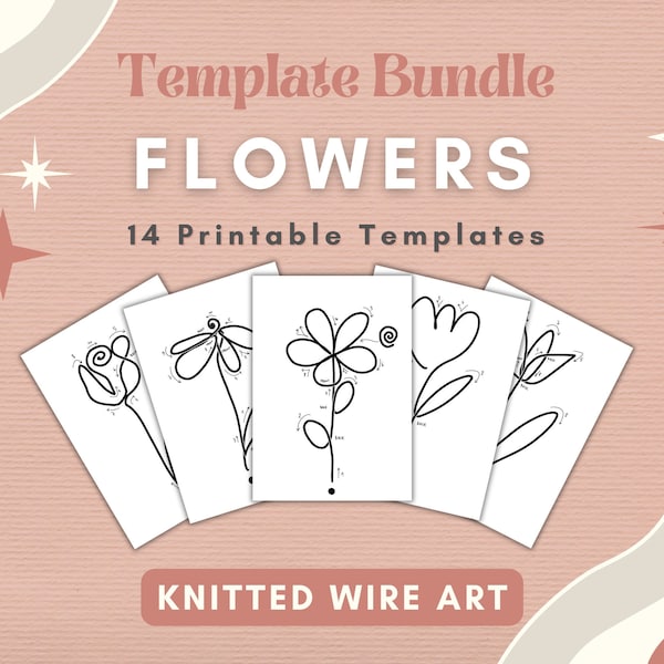 Knitted Wire Art Flowers - Etsy