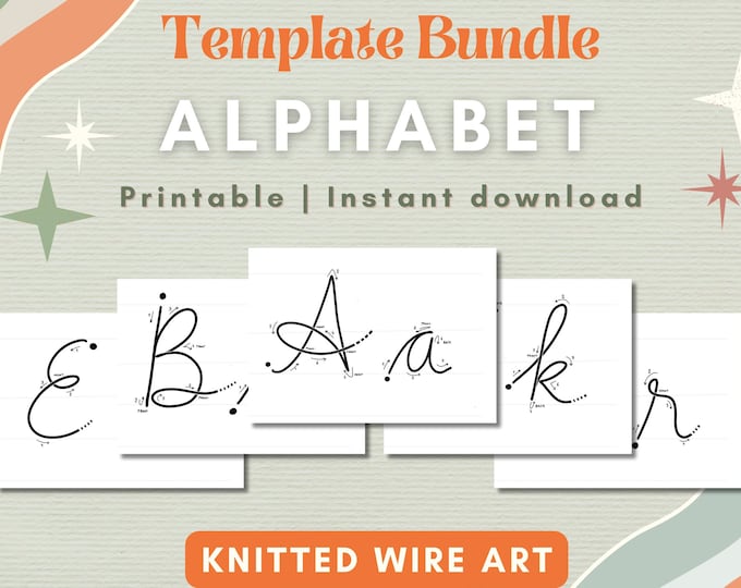 Alphabet Knitted Wire Template Letters Uppercase and Lowercase Wire ...