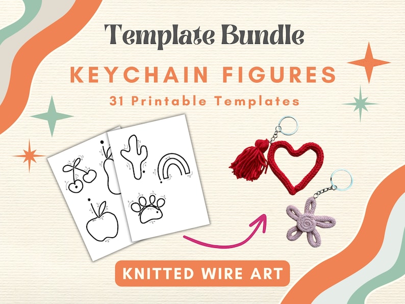 Keychain Knitted Wire Art Figures Template Personalized Keychain Shape ...