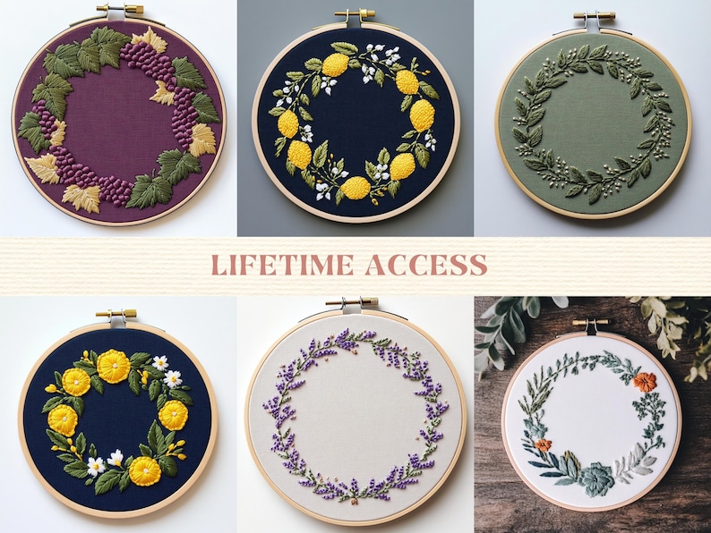 Wreath Embroidery Pattern Bundle for Beginners Seasonal Floral Designs ...