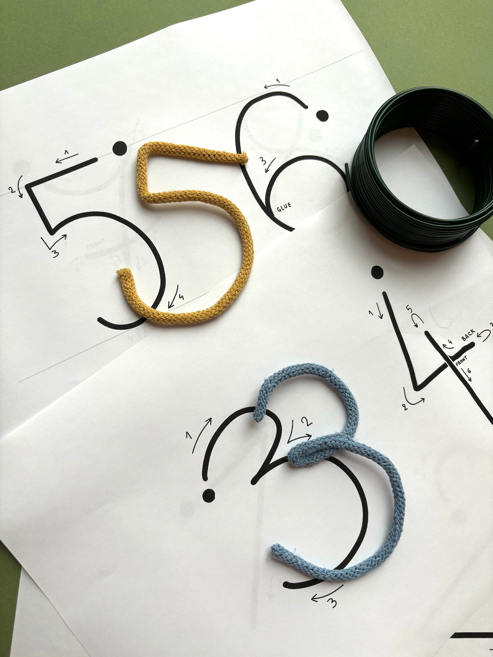 Numbers Knitted Wire Template Baby Milestone Bending Wire Guide Numbers ...