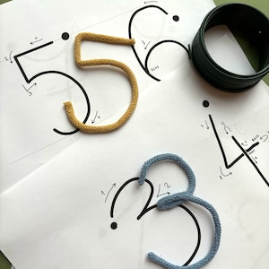 Numbers Knitted Wire Template Baby Milestone Bending Wire Guide Numbers ...