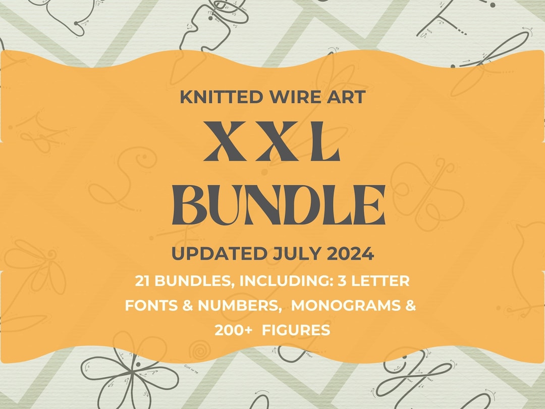 Knitted Wire Art Template Bundle Letter Pattern for Wire Letter ...
