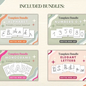 Alphabet Knitted Wire Template Mega Bundle Letters Uppercase and ...