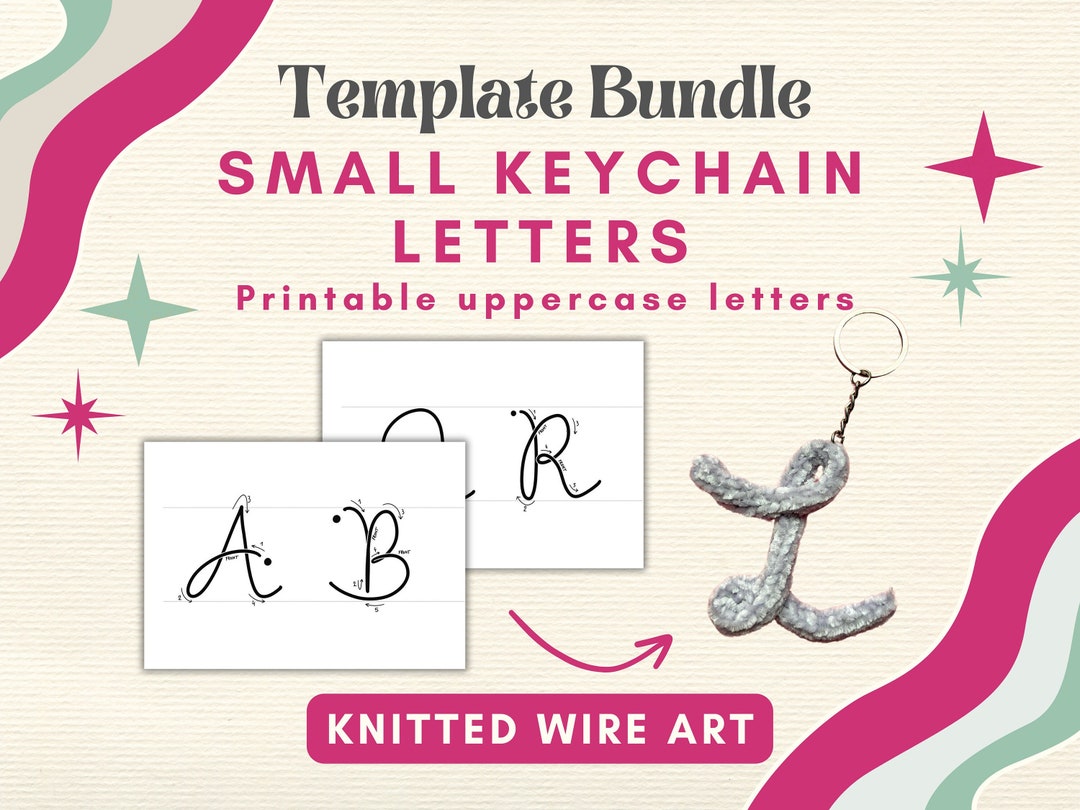Letter Keychain Knitted Wire Art Template Alphabet Wire Bending Guide ...