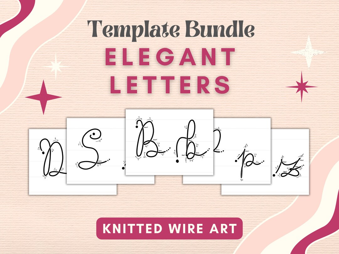Letter Knitted Wire Template Elegant Font Uppercase and Lowercase Wire ...