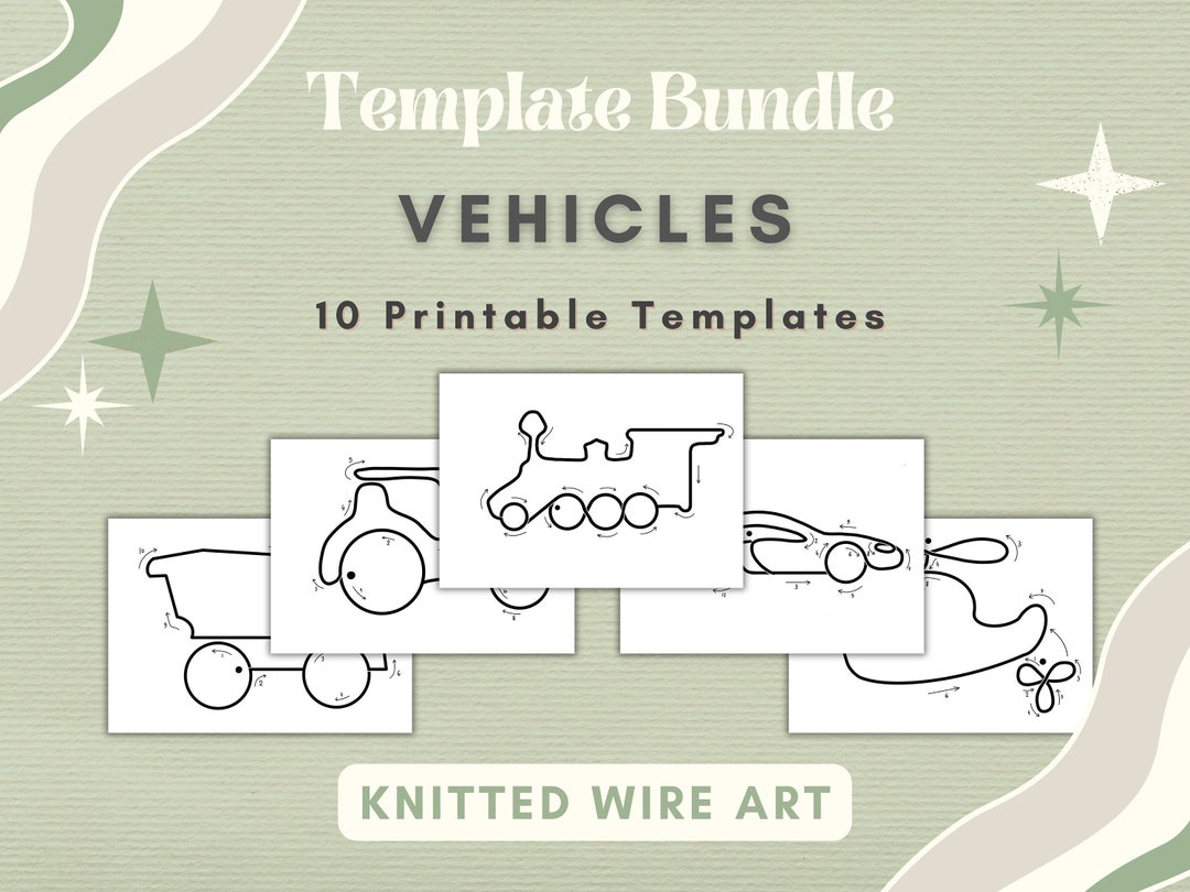 Vehicle Knitted Wire Art Template Boy Wall Decor Car Wire Art Pattern ...