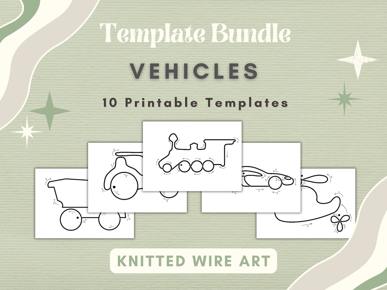 Vehicle Knitted Wire Art Template Boy Wall Decor Car Wire Art Pattern ...
