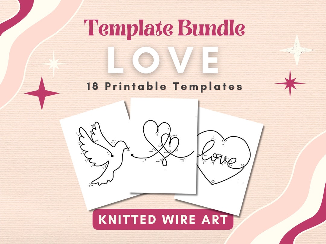 Love Knitted Wire Art Template Heart Shape Template for Bending Wire ...