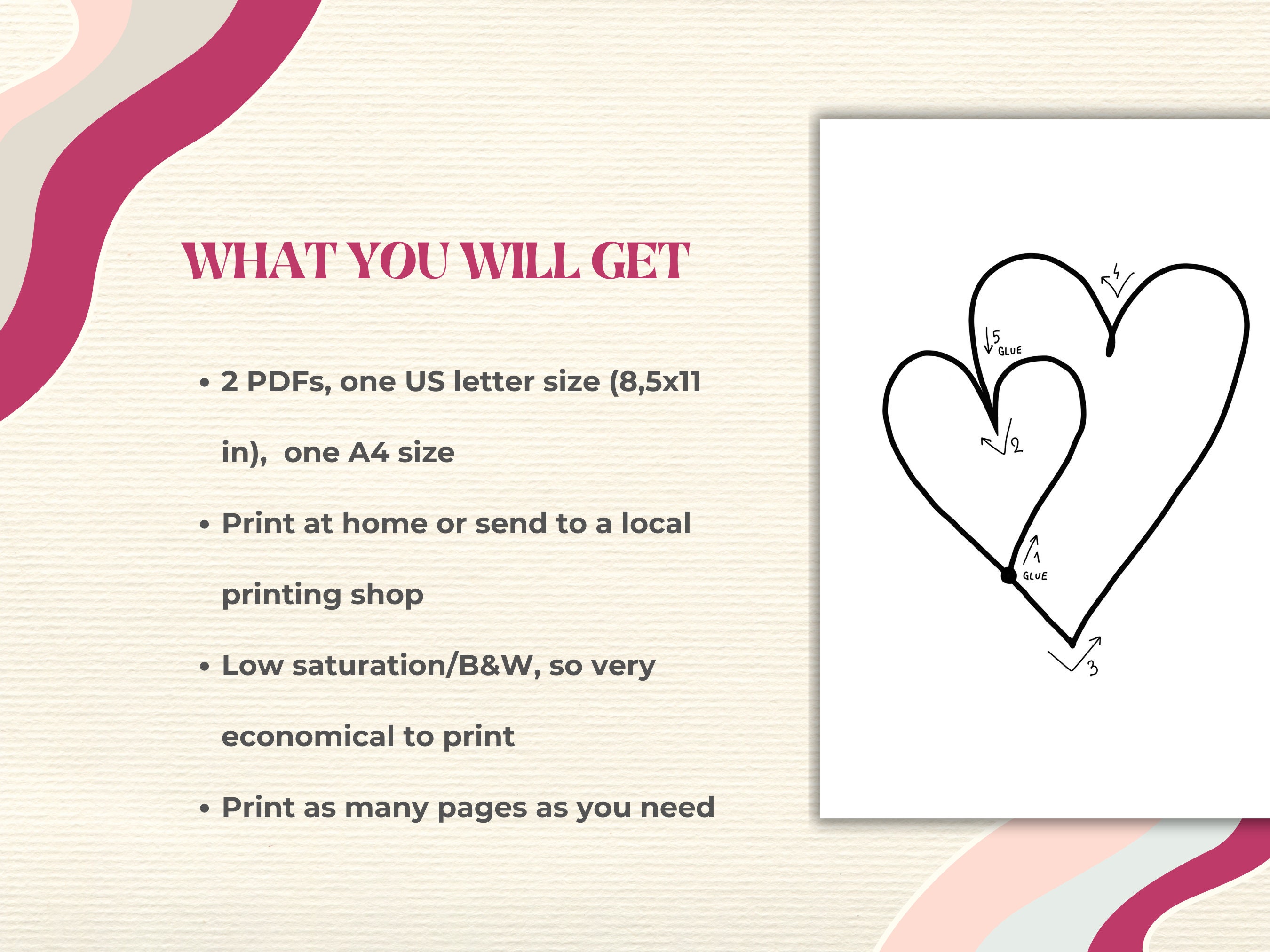 Love Knitted Wire Art Template Heart Shape Template for Bending Wire ...