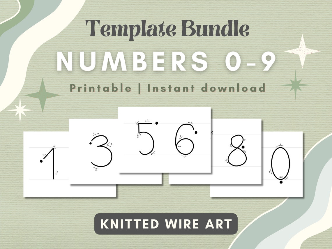 Numbers Knitted Wire Template Baby Milestone Bending Wire Guide Numbers ...