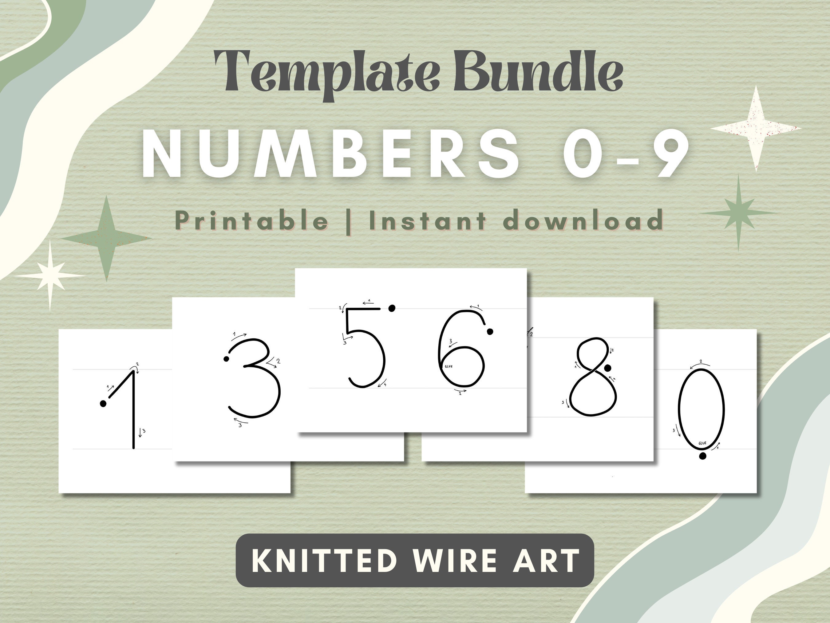 Numbers Knitted Wire Template Baby Milestone Bending Wire Guide Numbers ...