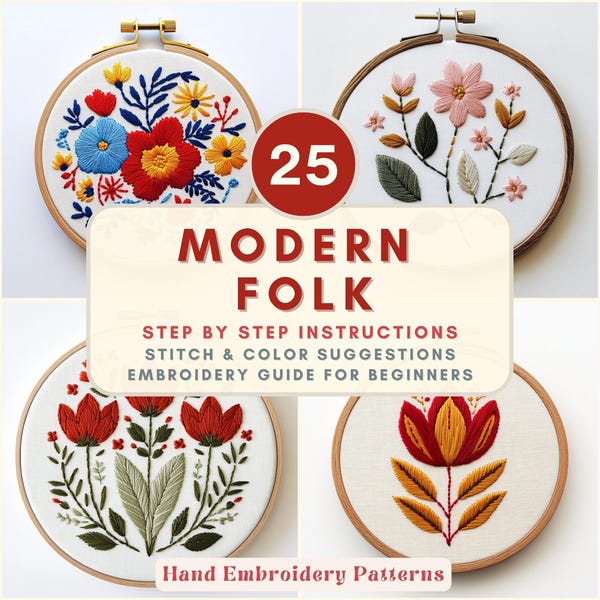 Modern Folk Embroidery - Etsy