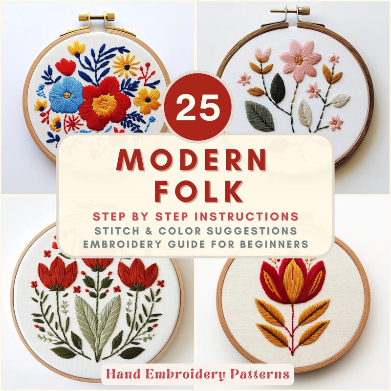 Modern Folk Embroidery - Etsy