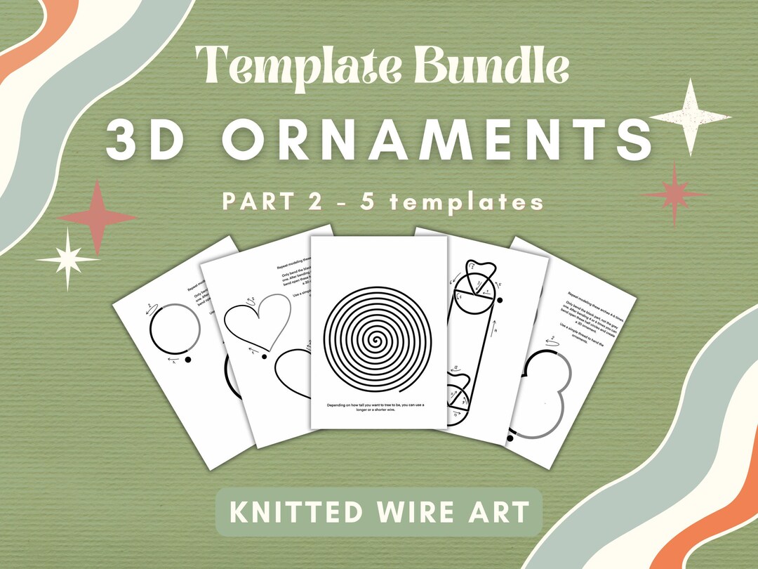 Christmas Knitted Wire Art Template 3D Christmas Tree Ornament Wire ...