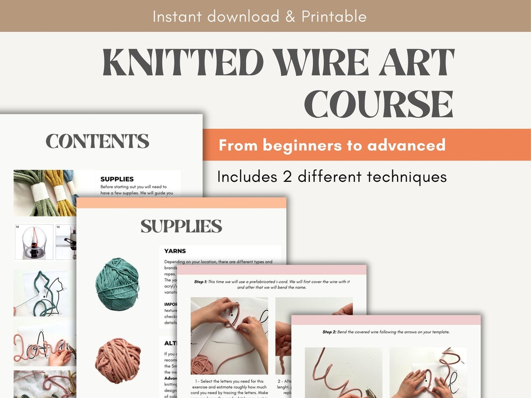 Knitted Wire Art Course Step by Step Instruction for Bending Wire ...