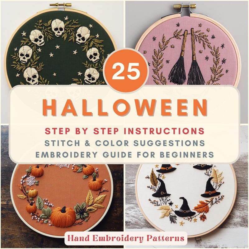 Halloween Hand Embroidery Pattern - Etsy