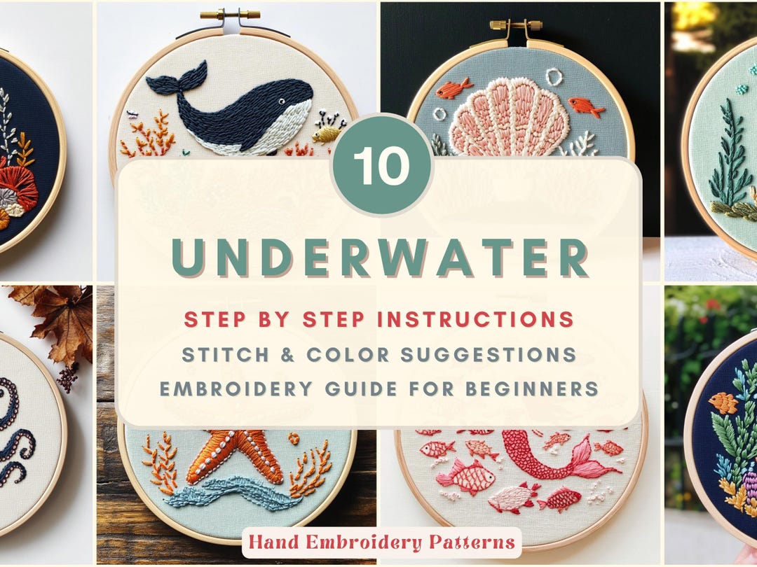 Underwater Embroidery Ocean Pattern Embroidery Pattern for Beginners ...