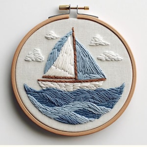 Nautical Hand Embroidery Pattern Bundle for Beginners Sea Life Template ...