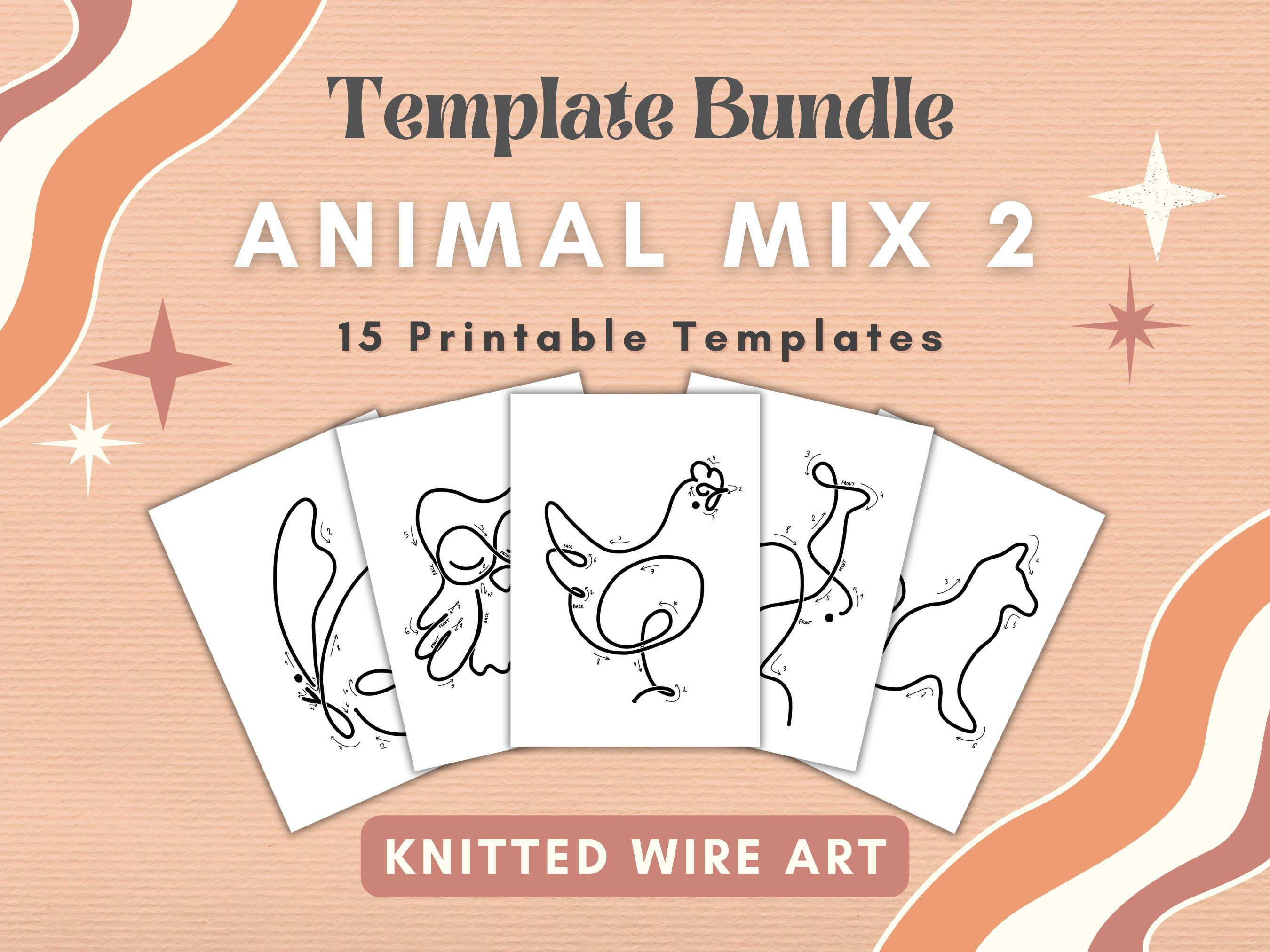 Knitted Wire Animal Template Animal Shape DIY Nursery Decor Kit Animal ...