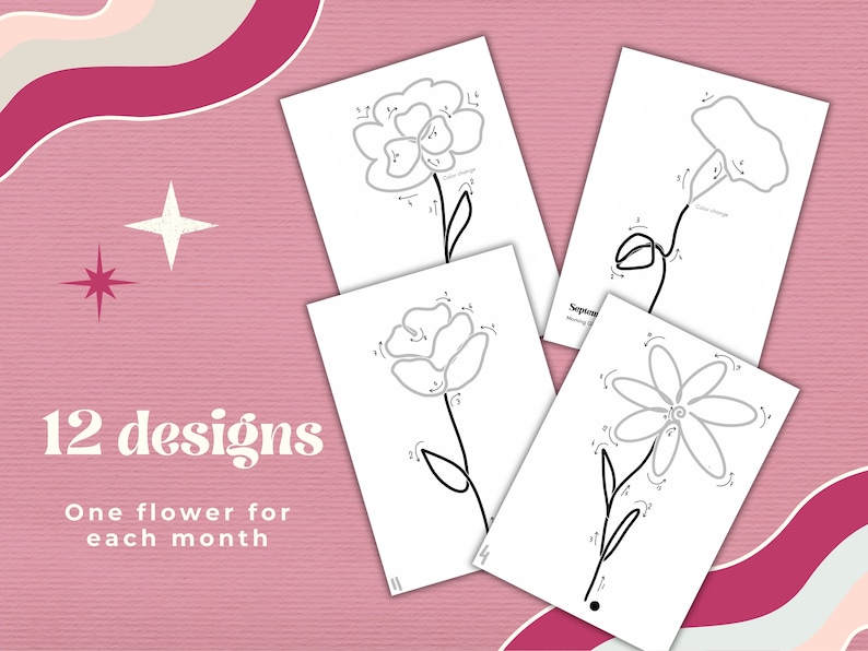 Birth Flower Knitted Wire Art Template Birthflower Decor Wire Art ...