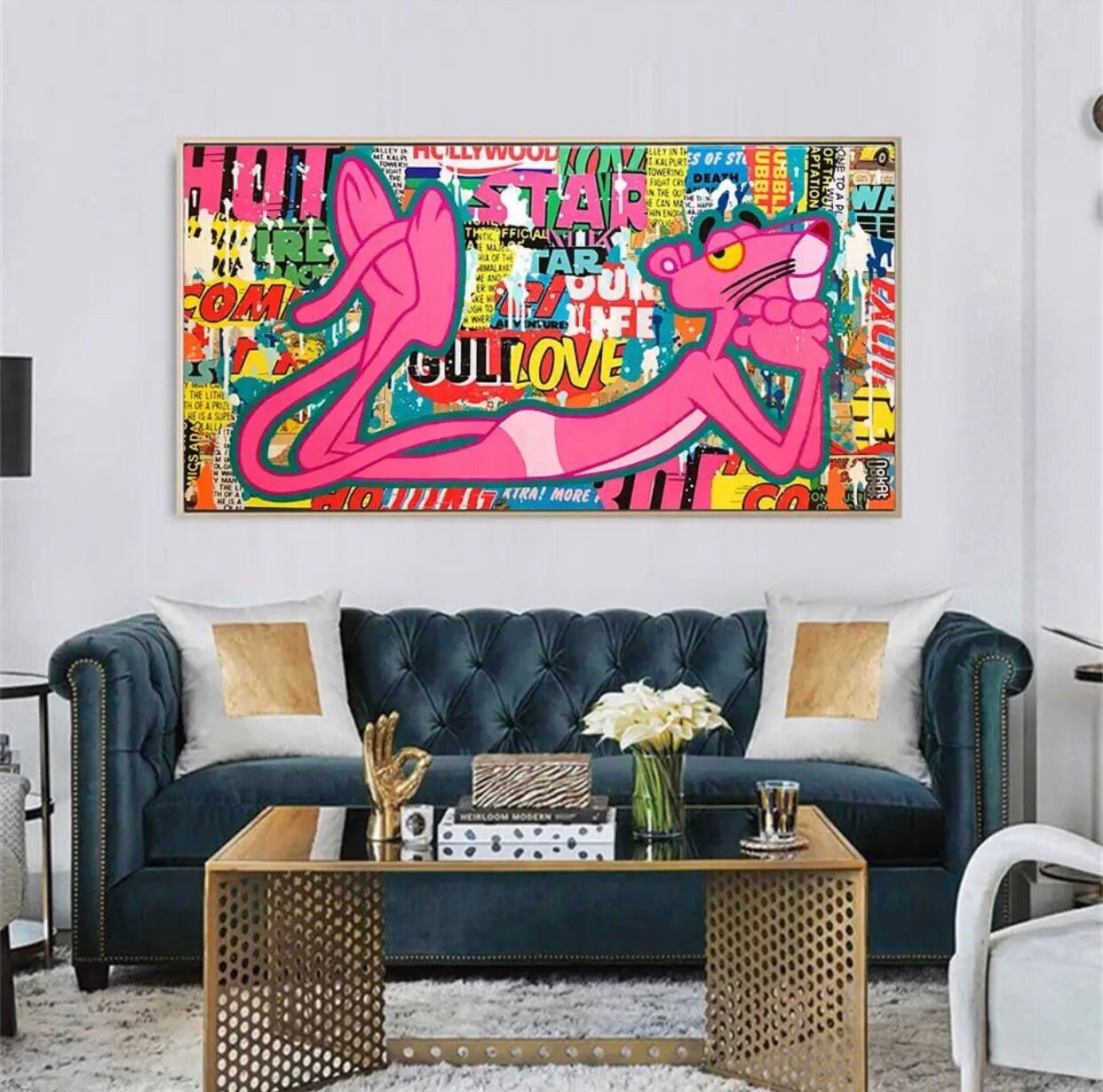 Pink Panther Pop Art Canvas Pink Panther Wall Art Pink Panther Pop Art ...
