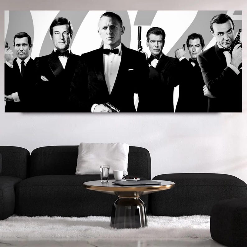 James Bond Canvas , James Bond 007 Art Movie Poster 007 Wall Art James ...