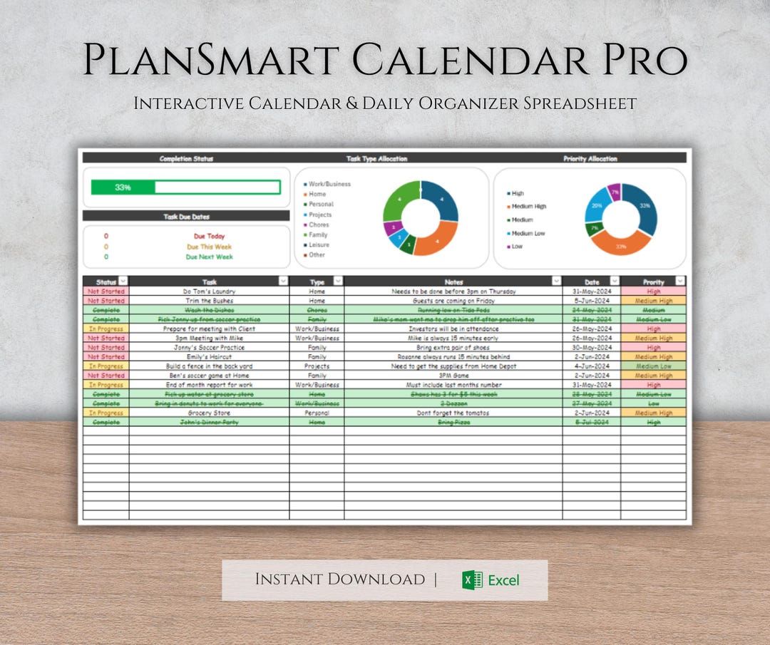 The Ultimate Digital Calendar and Interactive Daily Planner Spreadsheet ...