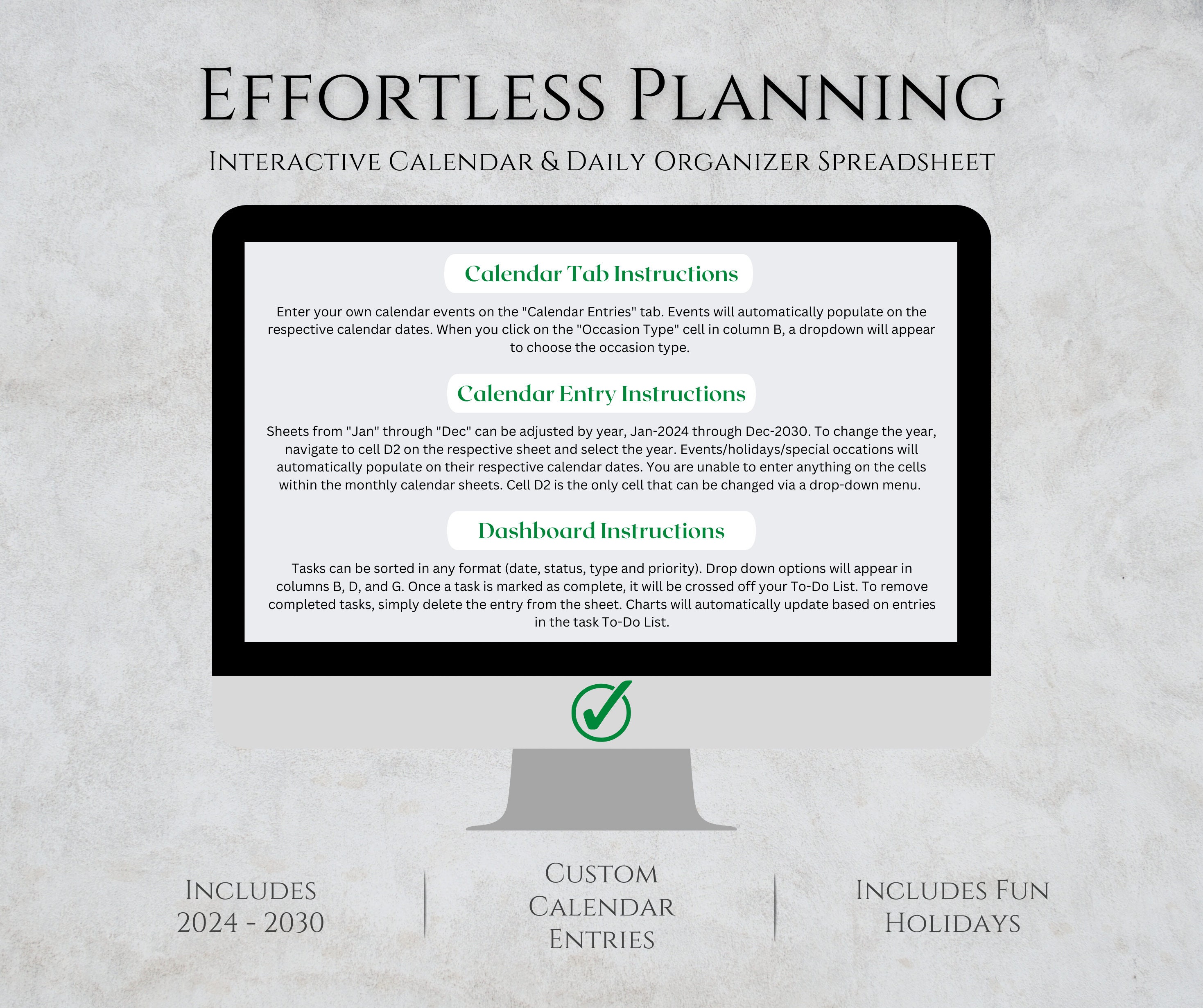 The Ultimate Digital Calendar and Interactive Daily Planner Spreadsheet ...