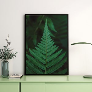 Printable Green Fern Leaf Wall Art Green Leaves Poster Livingroom Wall ...