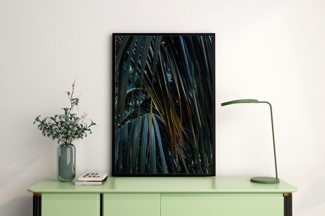 Printable Green Leaves Wall Art Dark Green Poster Livingroom Wall Decor ...