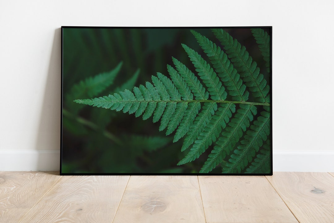 Printable Green Fern Leaf Wall Art Green Leaves Poster Livingroom Wall ...