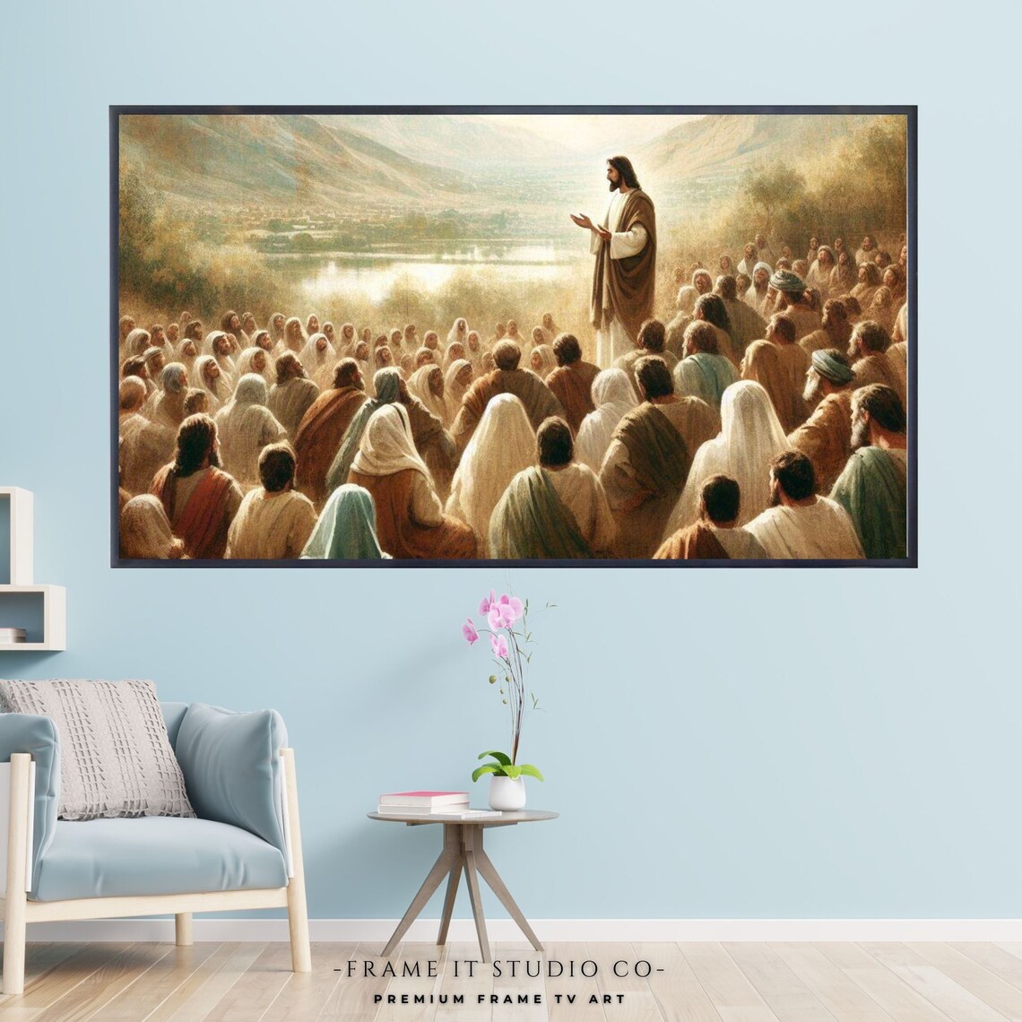 FRAME TV Art, Jesus Teaches People, Jesus Christ Art, Spring Frame Tv ...
