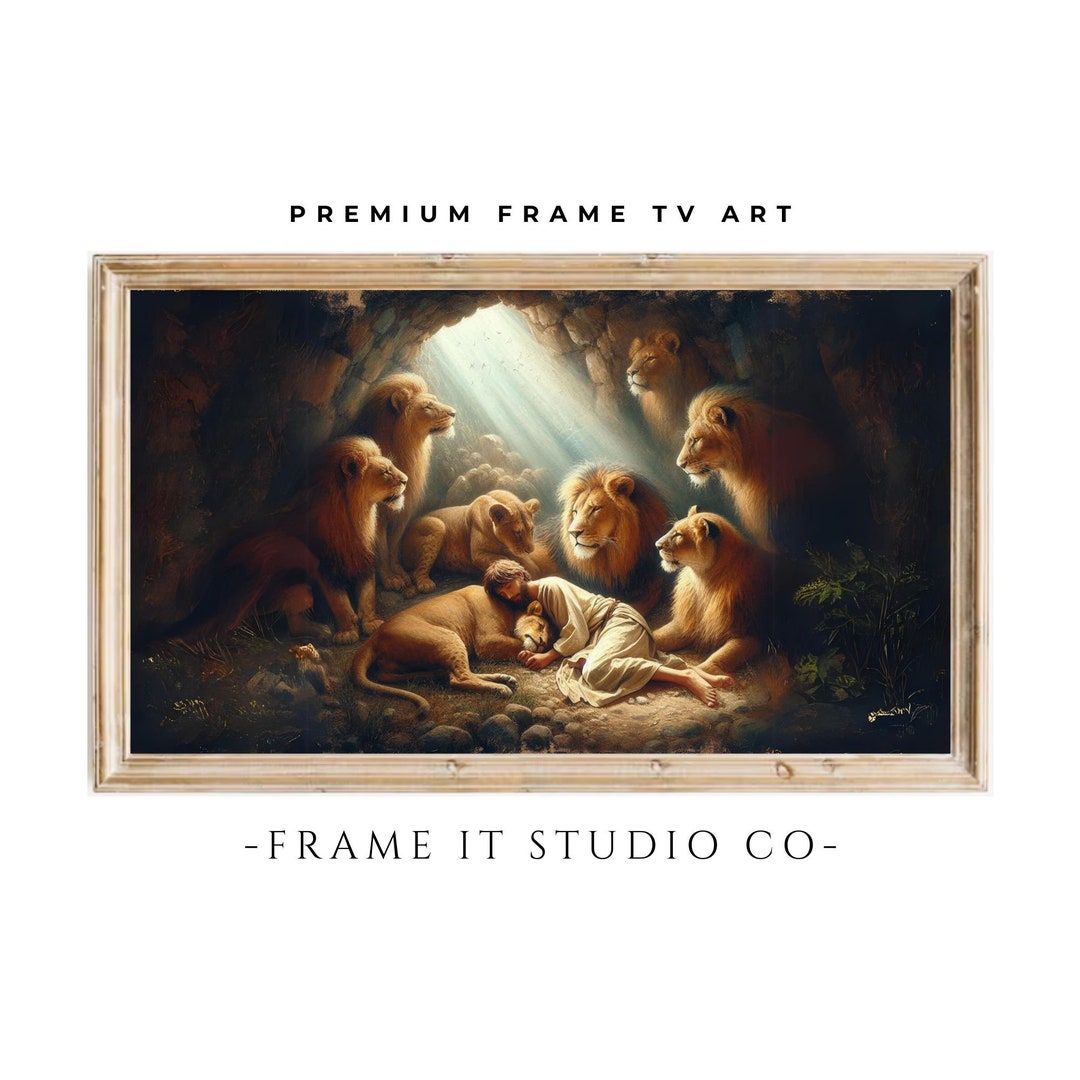 FRAME TV Art, God Daniel in the Lion's Den, Genesis, Art, Jesus Christ ...