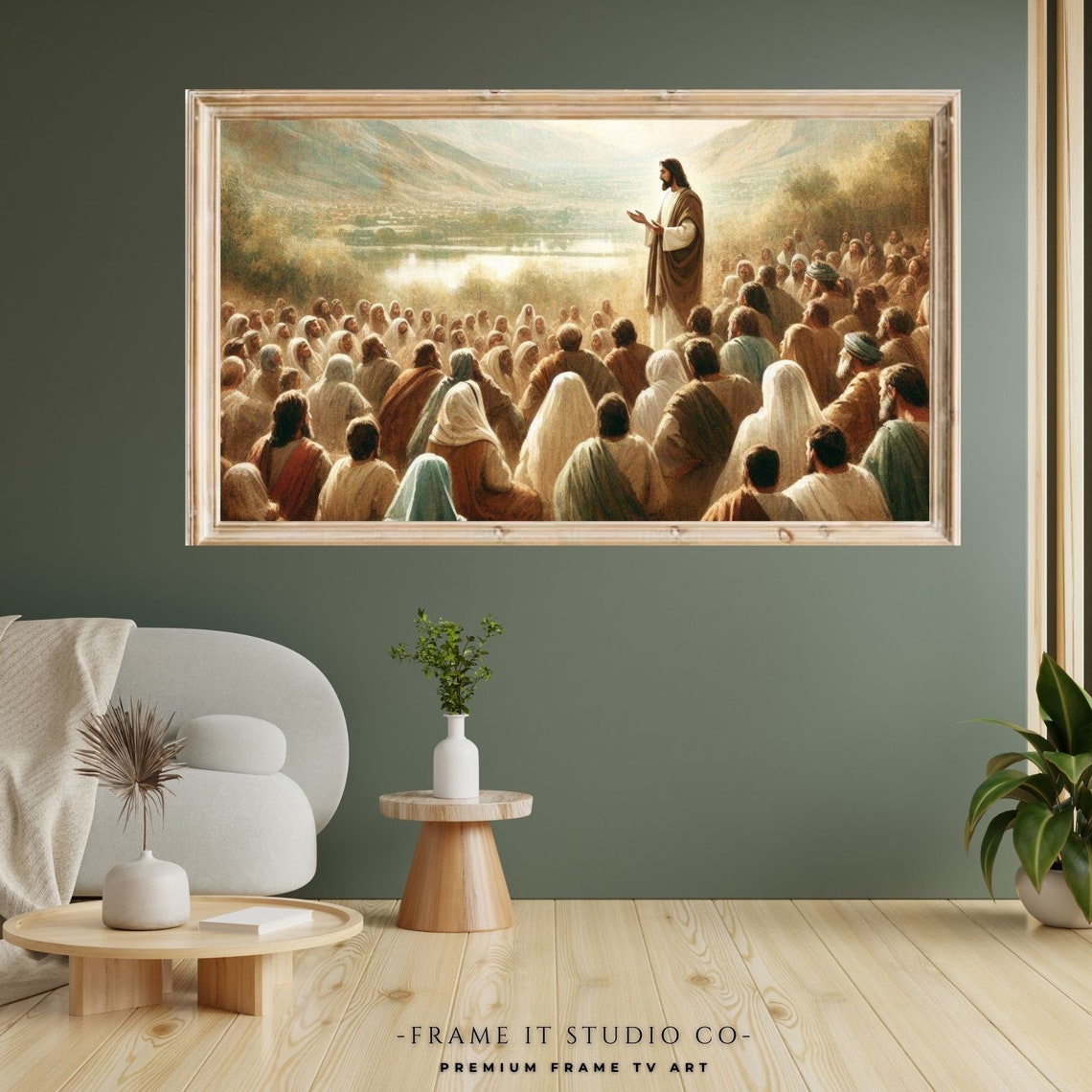 FRAME TV Art, Jesus Teaches People, Jesus Christ Art, Spring Frame Tv ...