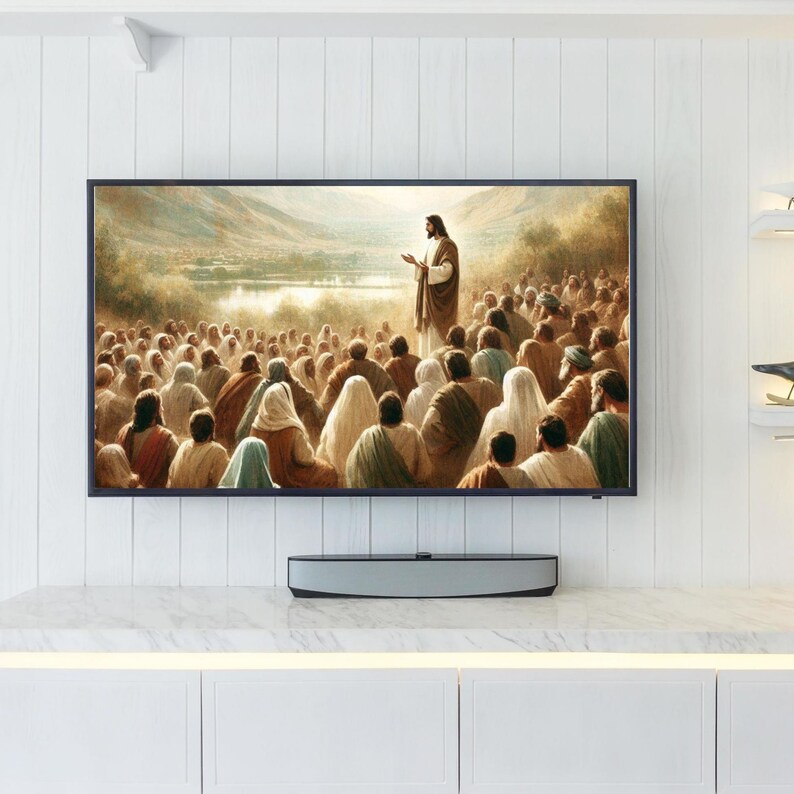 FRAME TV Art, Jesus Teaches People, Jesus Christ Art, Spring Frame Tv ...