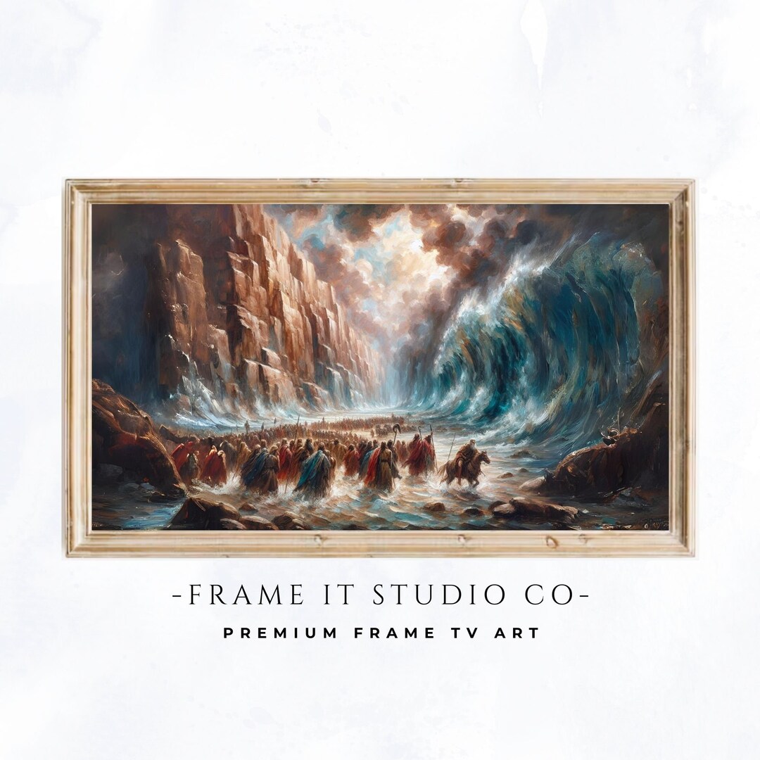 FRAME TV Art, the Exodus, Moses Parts Red Sea, Jesus Christ Art, Spring ...