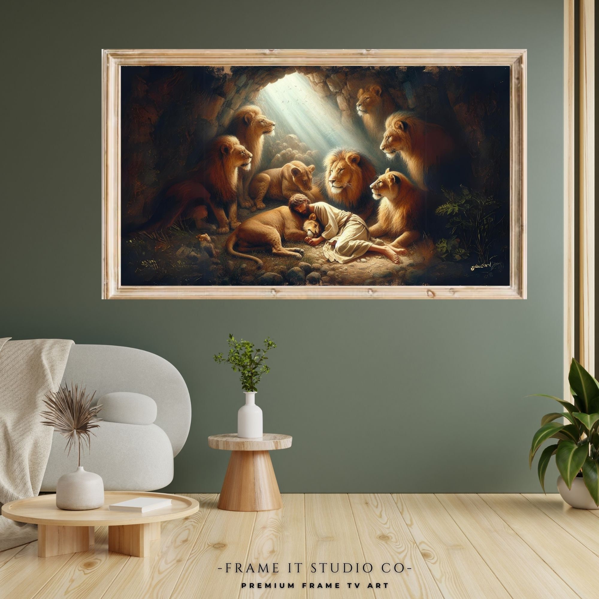 FRAME TV Art, God Daniel in the Lion's Den, Genesis, Art, Jesus Christ ...