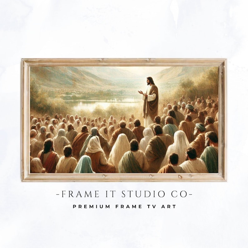 FRAME TV Art, Jesus Teaches People, Jesus Christ Art, Spring Frame Tv ...