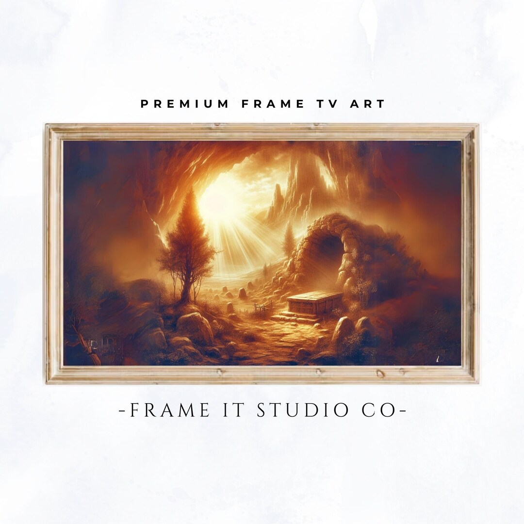 FRAME TV Art Jesus Modern Painting, Jesus Christ Tomb Art, Tomb Frame ...