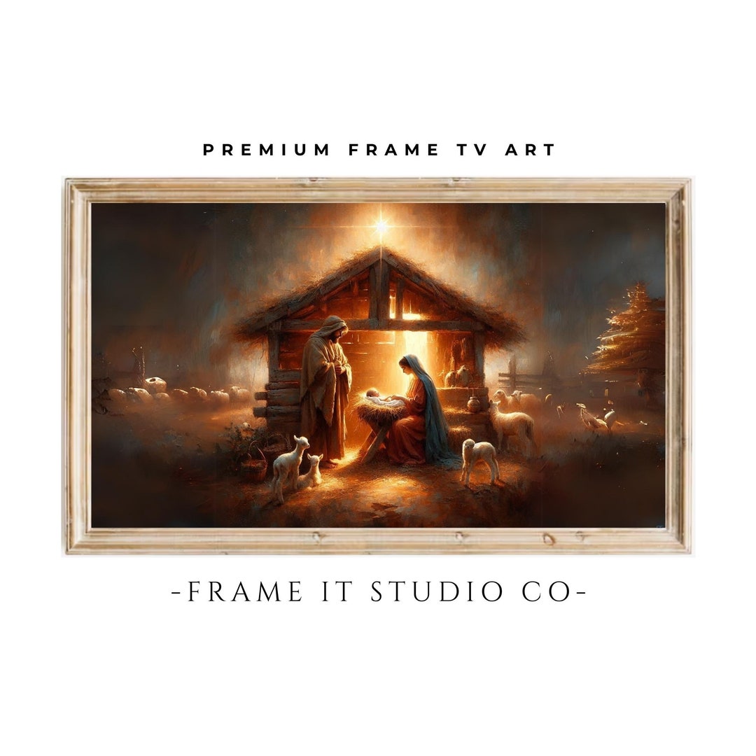 FRAME TV Art, the Nativity Scene, Jesus Christ Mary, Joseph Art, Spring ...