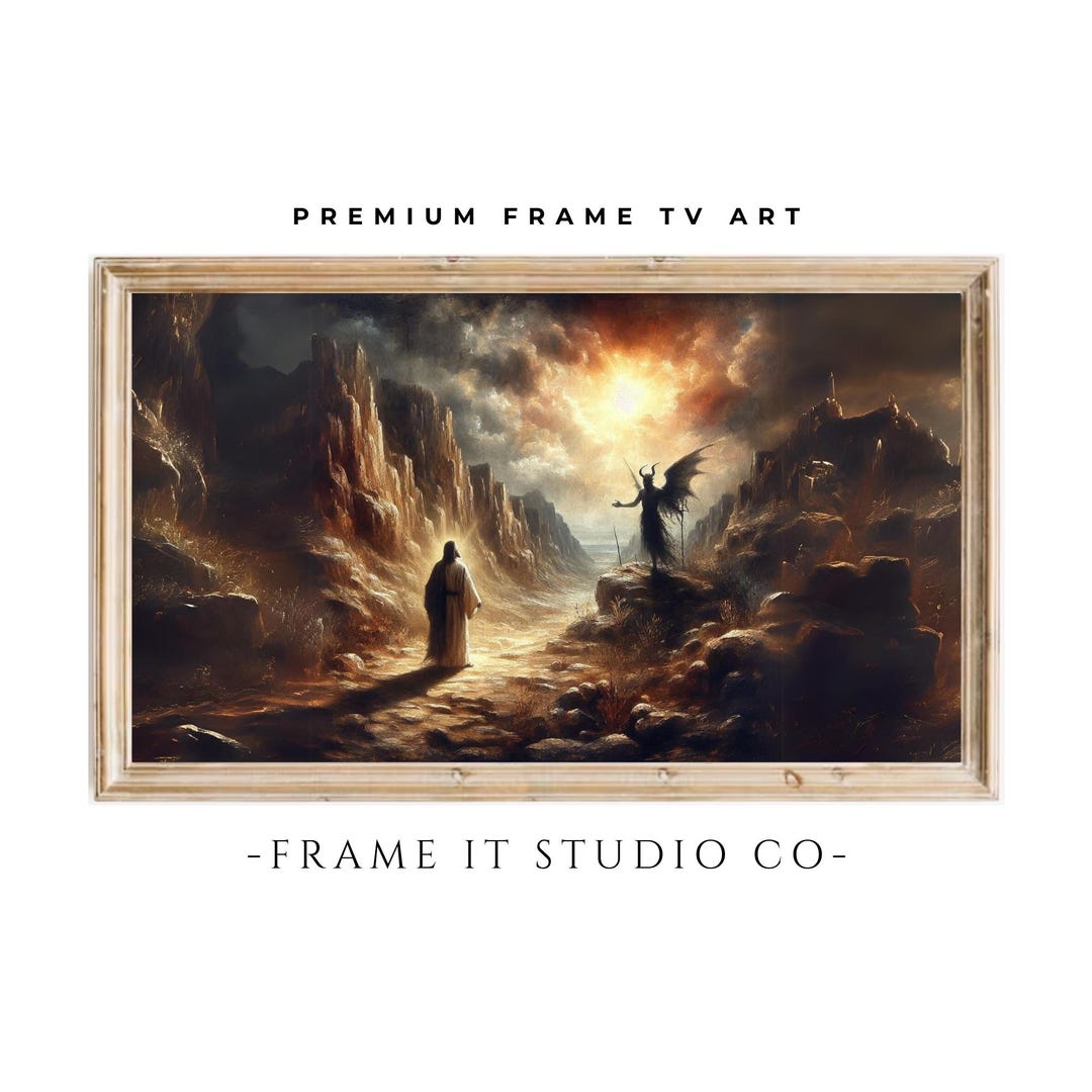 FRAME TV Art, the Temptation of Jesus in the Wilderness, Jesus Christ ...