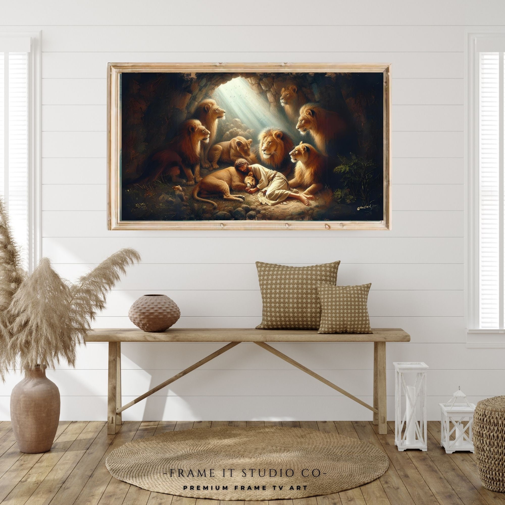 FRAME TV Art, God Daniel in the Lion's Den, Genesis, Art, Jesus Christ ...