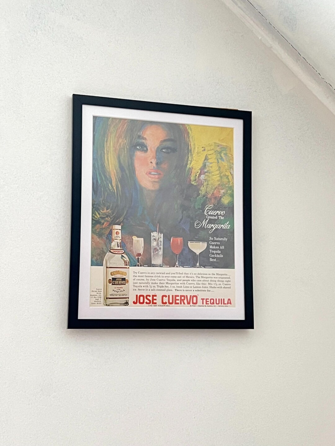 Vintage Jose Cuervo Tequila Advertisement Framed Alcohol Art Piece Home ...