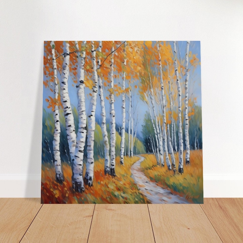 White Birch Tree Path Classic Matte Paper Poster - Etsy