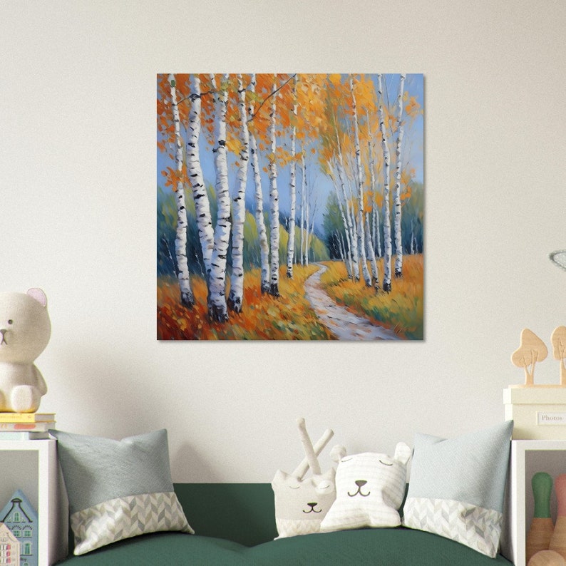 White Birch Tree Path Classic Matte Paper Poster - Etsy