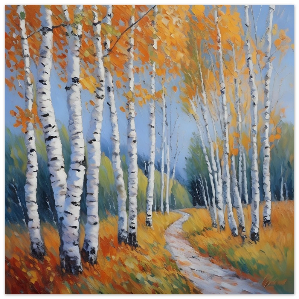 White Birch Tree Path Classic Matte Paper Poster - Etsy