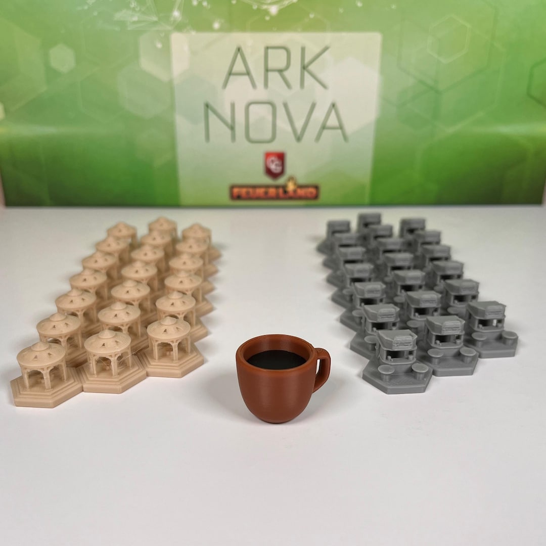Ark Nova Upgrade Kit - 41 Pieces - Pavilion, Kiosk and Coffee Break ...